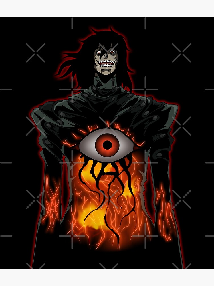"Classic Hellsing Dark Fantasy Anime Eyes Horror Design" Poster by ...