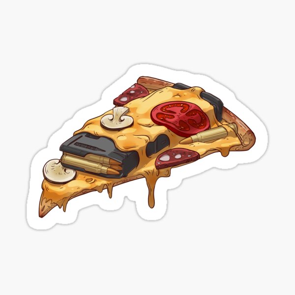 "Pizza time!" Sticker for Sale by Under-Radar-Art | Redbubble