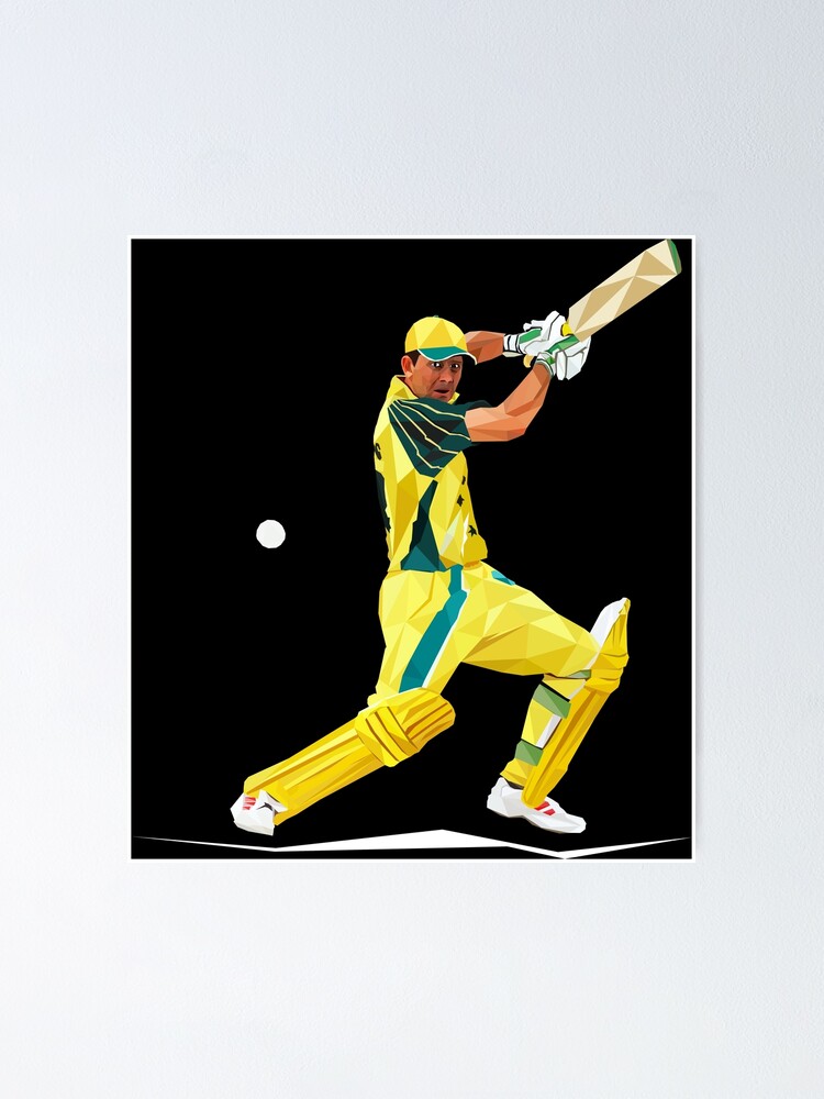 "Mighty Ricky Ponting low poly art" Poster by kingswag | Redbubble