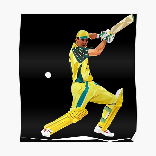 "Mighty Ricky Ponting low poly art" Poster by kingswag | Redbubble