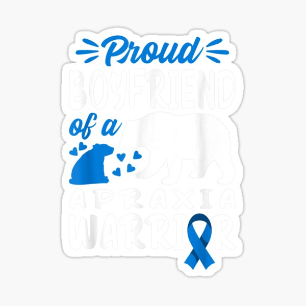 "Brave I Boyfriend I Apraxia Awareness I Blue Ribbon Bear " Sticker for ...