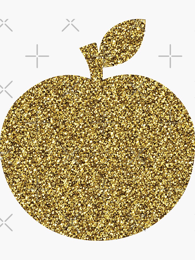 "Gold Glitter Apple" Sticker for Sale by limitlezz | Redbubble