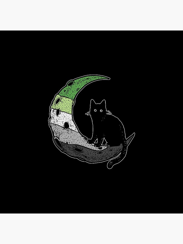 "Aromantic Cat Moon" Pin for Sale by Psitta | Redbubble