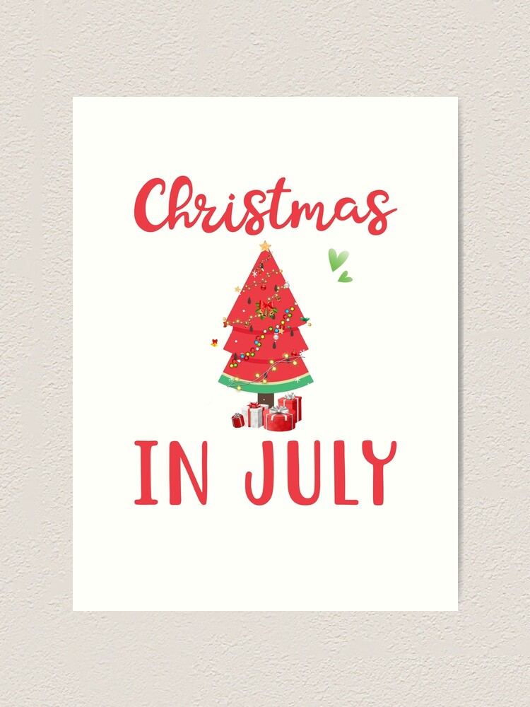 "Christmas In July Watermelon Christmas Tree Summer" Art Print for Sale ...