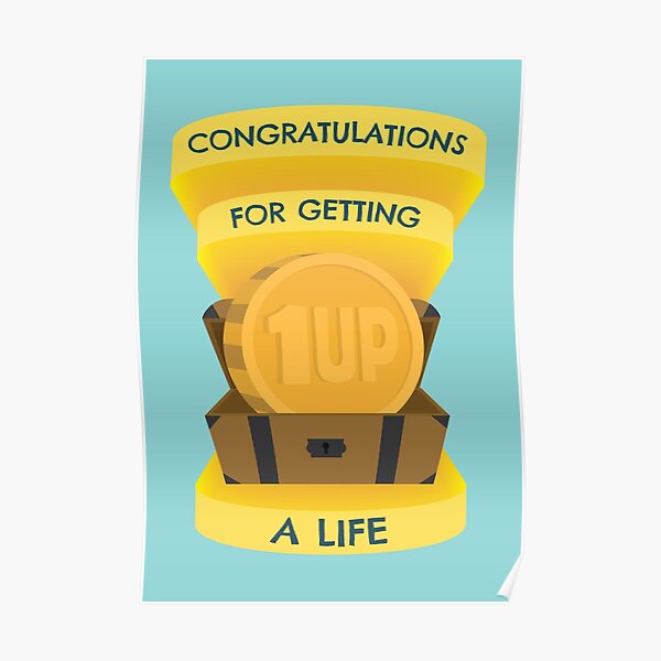 "Congratulations for Getting a Life - Coin in Treasure Chest" Poster ...