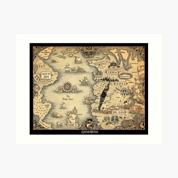 "Colored Grishaverse Map (Shadow and Bone map) " Art Print for Sale by ...