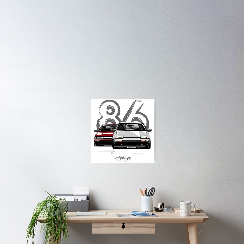 "AE86 hachi roku" Poster for Sale by OlegMarkaryan | Redbubble