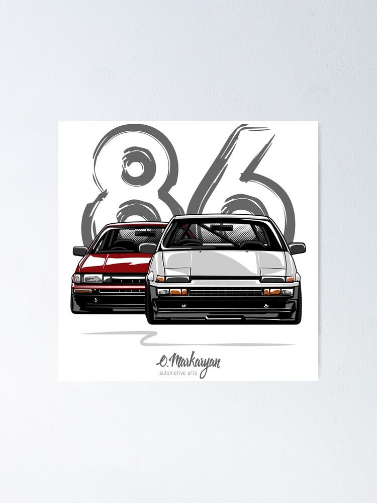 "AE86 hachi roku" Poster for Sale by OlegMarkaryan | Redbubble