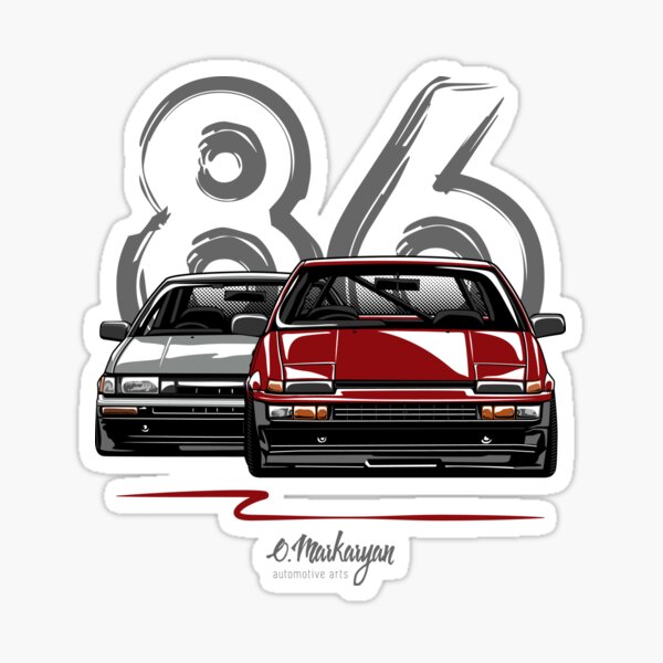 "AE86 hachi roku" Sticker for Sale by OlegMarkaryan | Redbubble