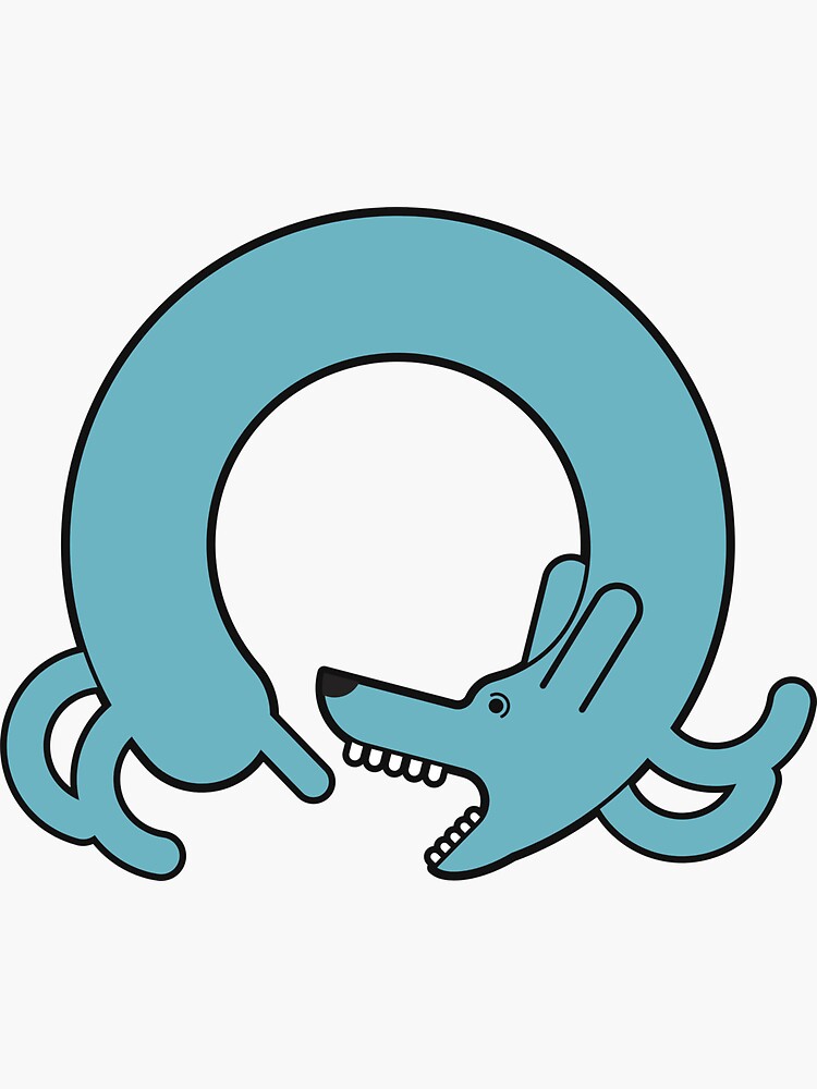 "Funny Cartoon Dog Chasing its tail" Sticker for Sale by Sea Biscuit ...