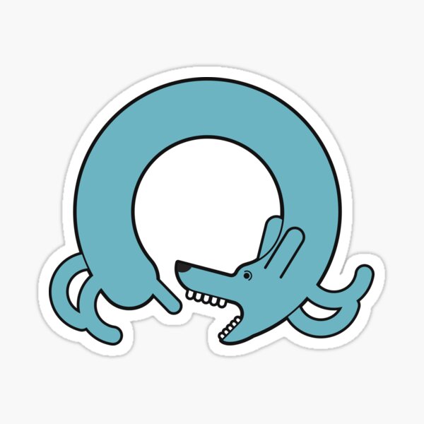 "Funny Cartoon Dog Chasing its tail" Sticker for Sale by Sea Biscuit ...