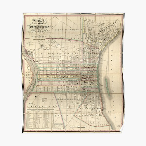 "Vintage Map of Philadelphia Pennsylvania (1830)" Poster by ...