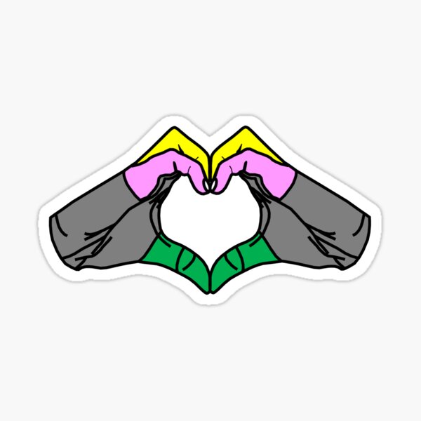 "Heart Hands Hand Sign " Sticker for Sale by LoSuhDesigns | Redbubble