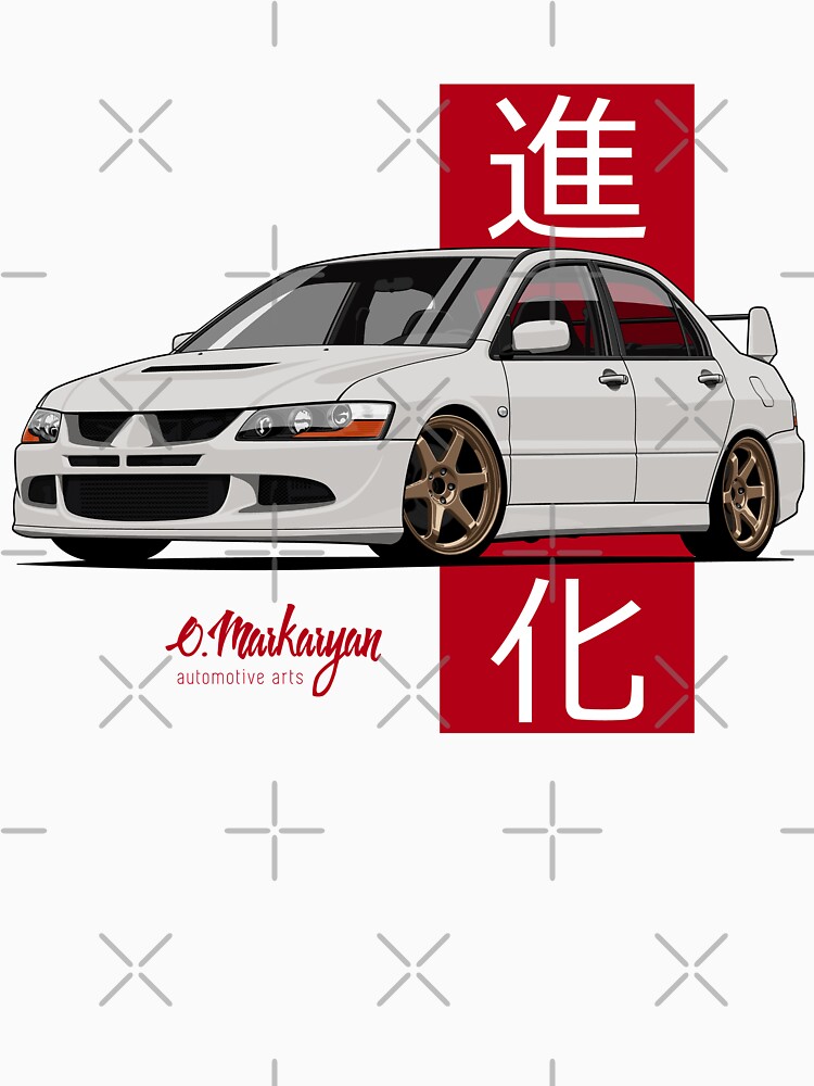 "Lancer Evolution VIII (white)" Essential T-Shirt for Sale by ...