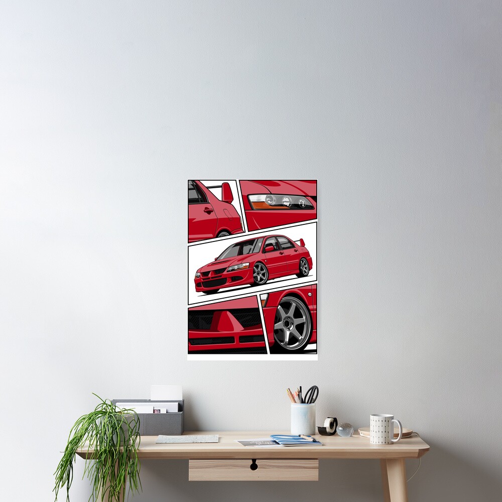 "Lancer Evolution VIII (red)" Poster for Sale by OlegMarkaryan | Redbubble