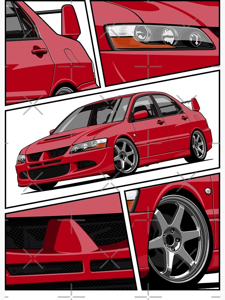 "Lancer Evolution VIII (red)" Poster for Sale by OlegMarkaryan | Redbubble