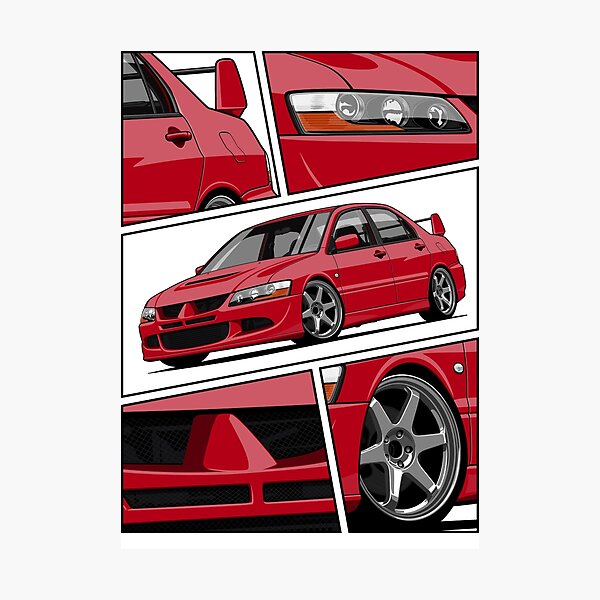 "Lancer Evolution VIII (red)" Photographic Print by OlegMarkaryan ...