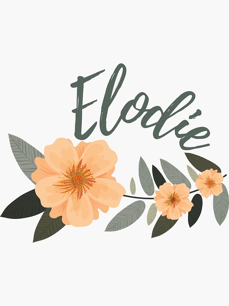 "Elodie Name With Pretty Flowers " Sticker for Sale by PrettyArtwork ...