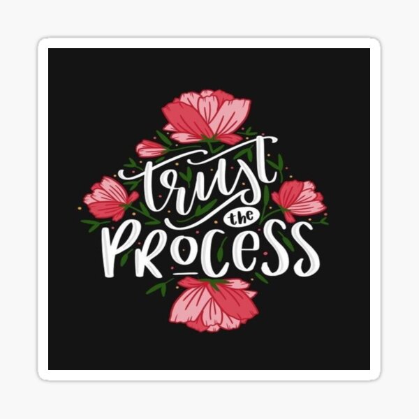 "Trust The process." Sticker for Sale by shaggydawgg | Redbubble