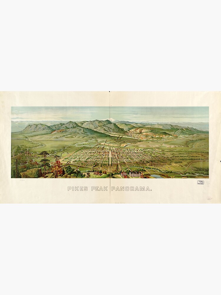 "Vintage Colorado Springs and Pikes Peak Map (1890)" Art Print for Sale ...