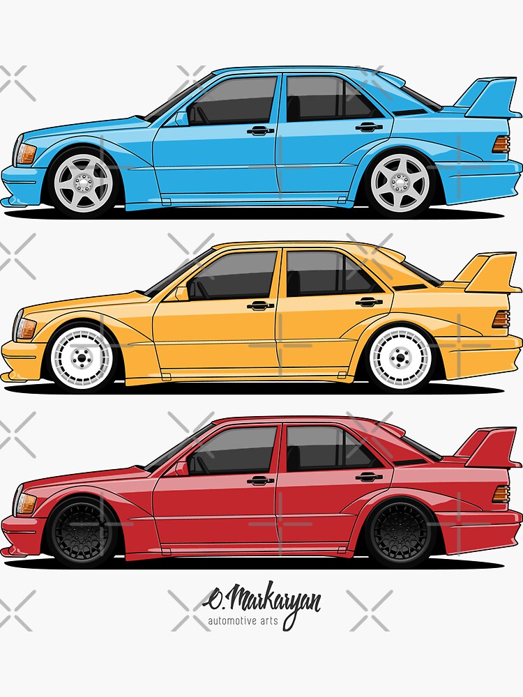 "190E Evolution II" Sticker for Sale by OlegMarkaryan | Redbubble