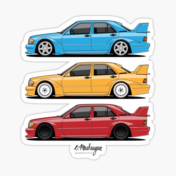 "190E Evolution II" Sticker for Sale by OlegMarkaryan | Redbubble