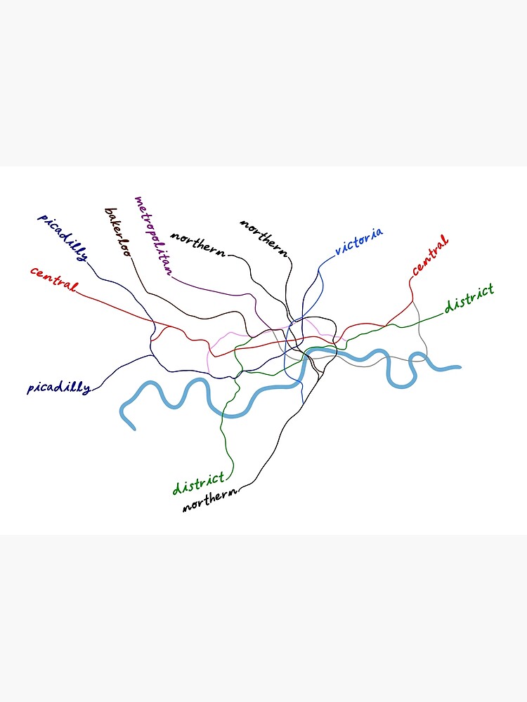 "London Geographical Tube Map" Poster for Sale by JosieMakesStuff ...