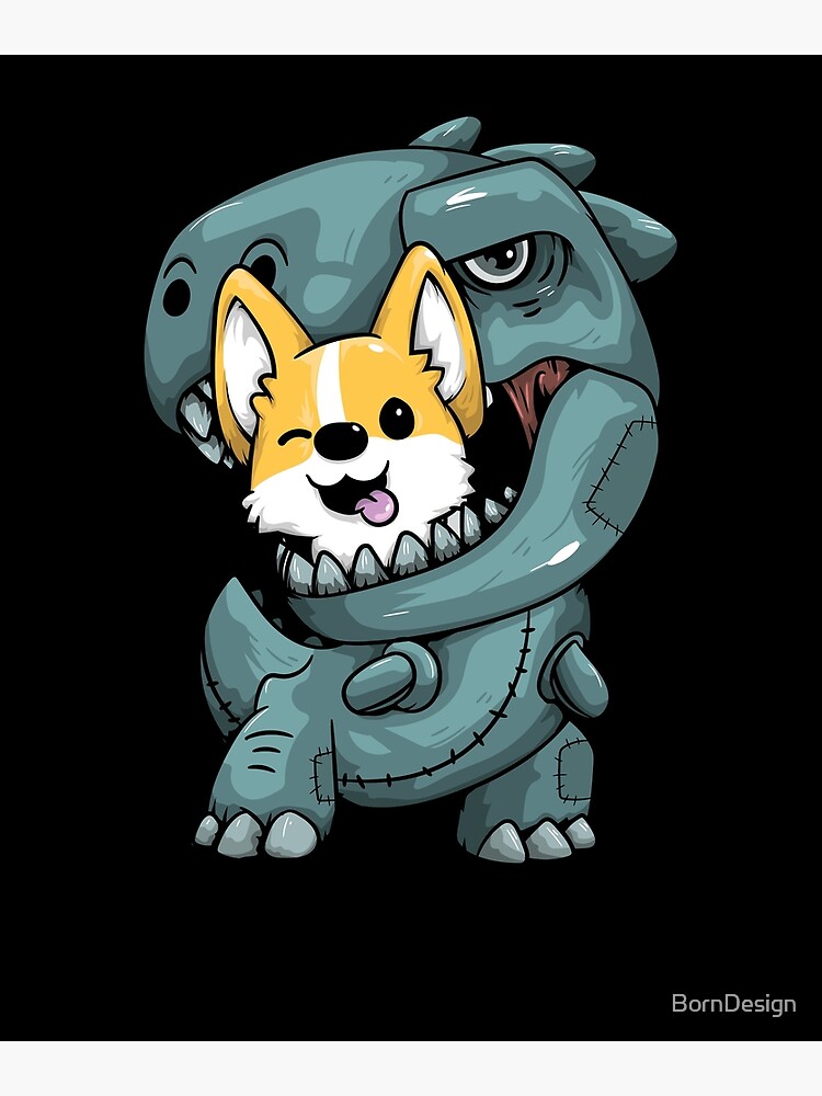 "Corgi T-Rex Funny Corgi Costume" Poster by BornDesign | Redbubble