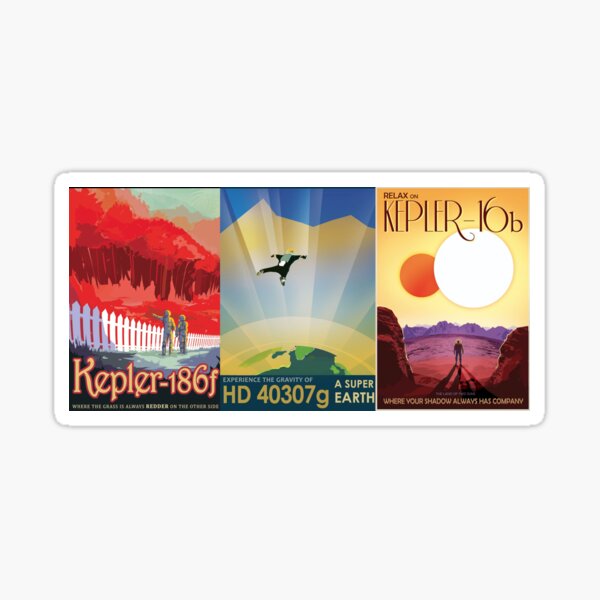 "Three Alien Travel Posters" Sticker for Sale by Quatrosales | Redbubble