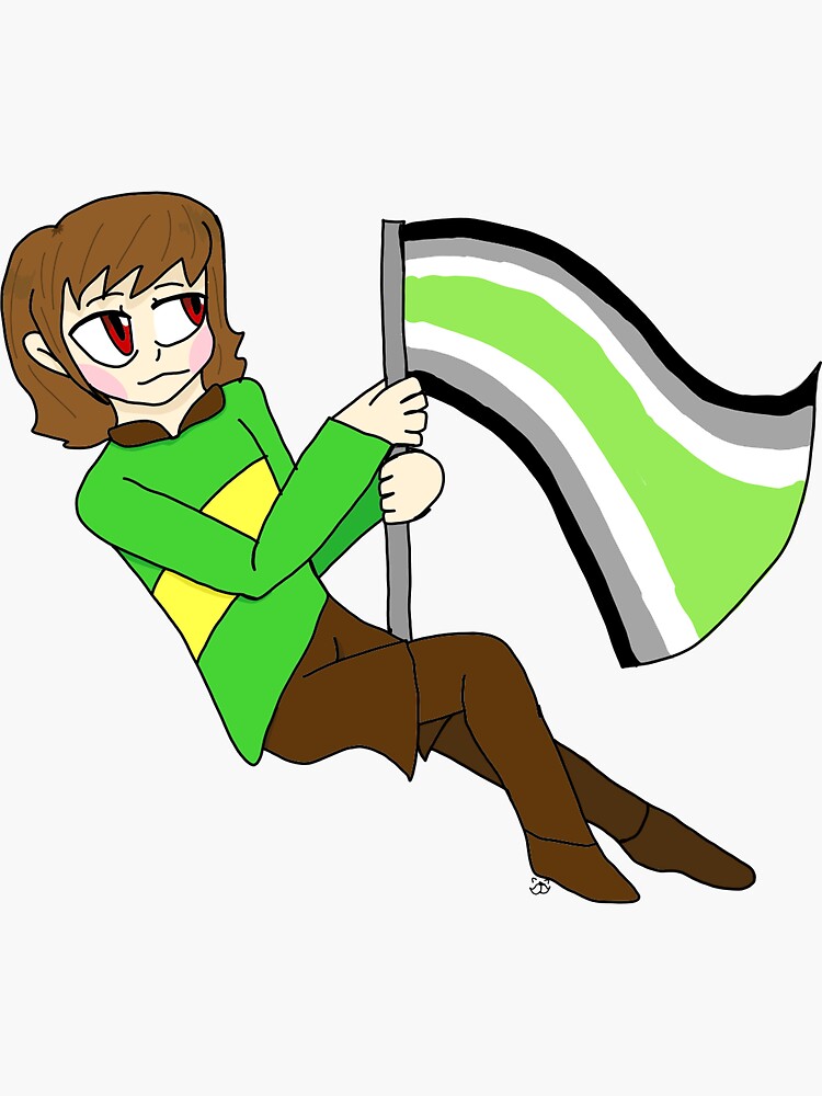 "Chara Undertale Agender Pride" Sticker by MeowstacheTC | Redbubble