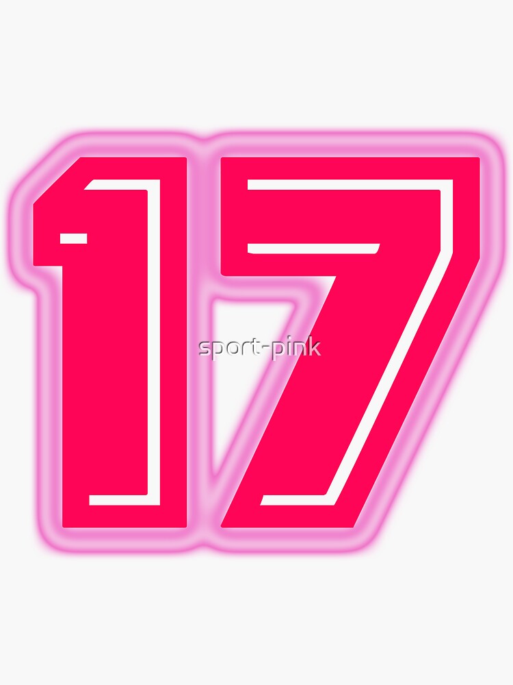 "Pink Number 17" Sticker for Sale by sport-pink | Redbubble