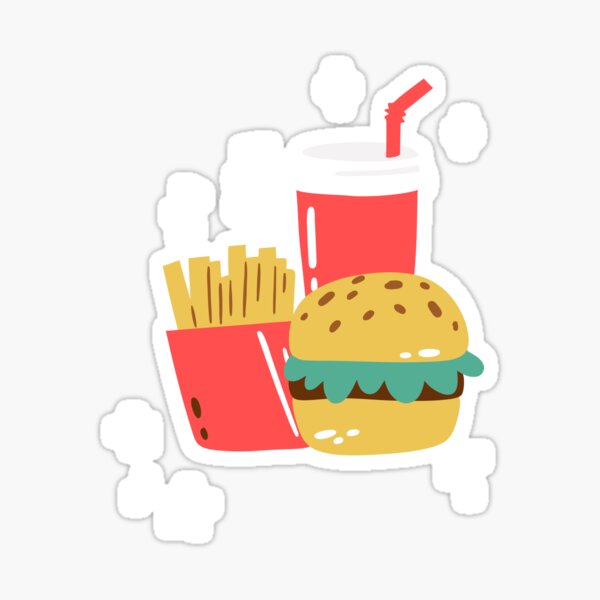 "Cute fast food" Sticker for Sale by artMoni | Redbubble