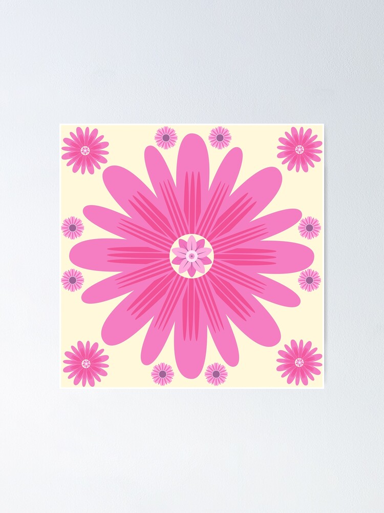 "Pink Flower burst" Poster for Sale by rimmatv | Redbubble