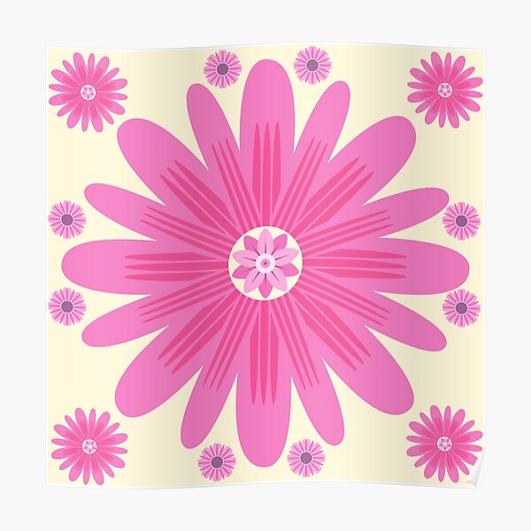 "Pink Flower burst" Poster for Sale by rimmatv | Redbubble
