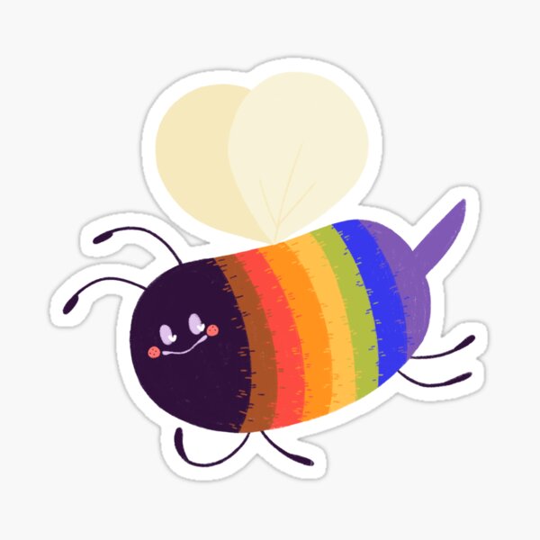 "Gay Pride Bee" Sticker for Sale by Scootarooni | Redbubble