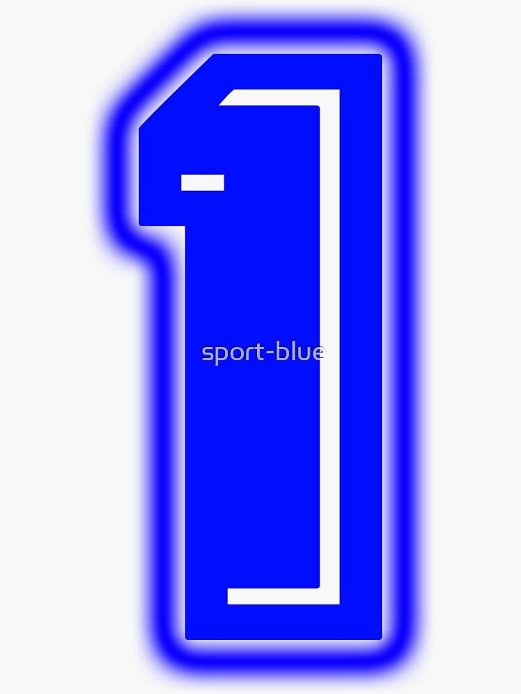 "Blue Number 1" Sticker for Sale by sport-blue | Redbubble