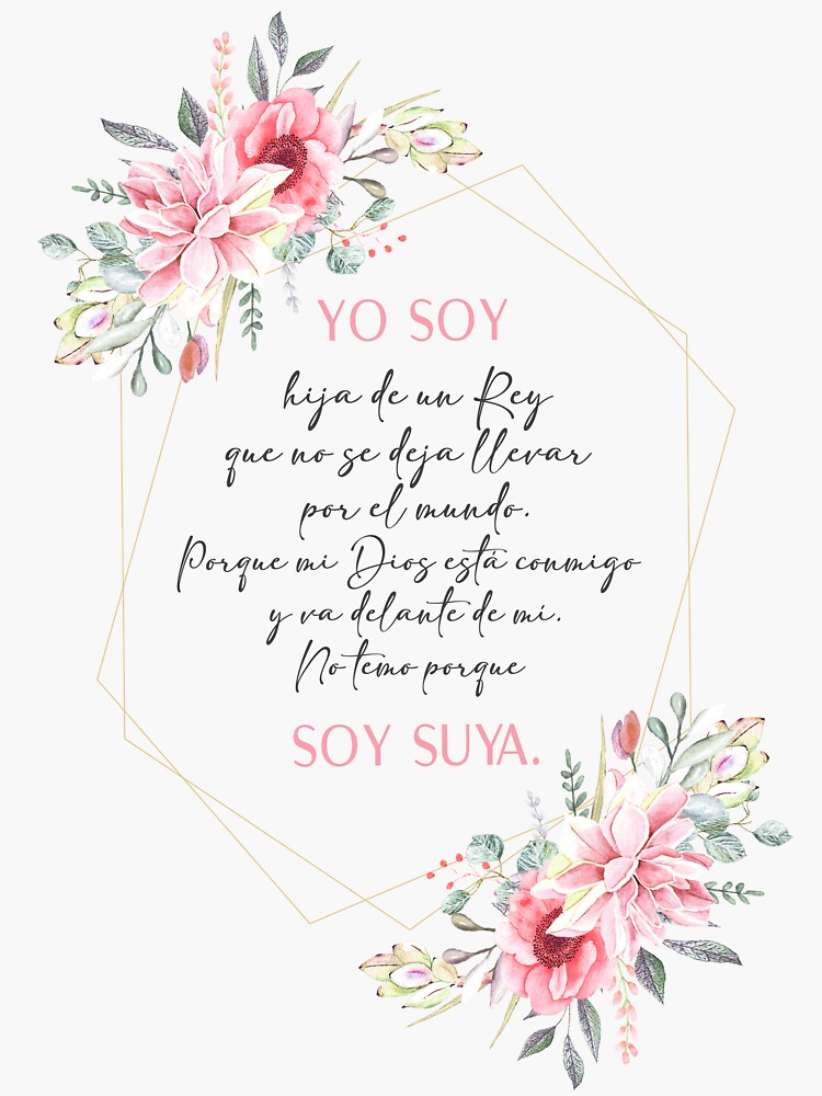 "Yo soy hija de un Rey, Spanish Bible Verse" Sticker for Sale by ...