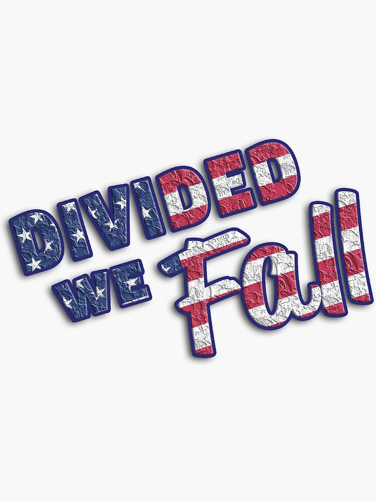 "Vintage Divided We Fall Typography " Sticker for Sale by garniturex ...