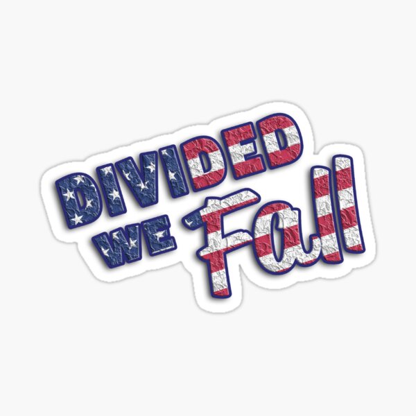 "Vintage Divided We Fall Typography " Sticker for Sale by garniturex ...