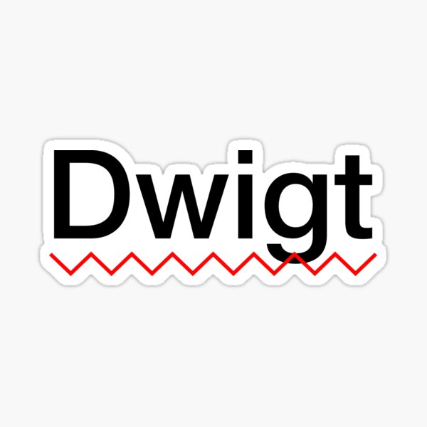 "Dwigt, Dwight, Samuel L. Chang, Threat Level Midnight" Sticker for ...