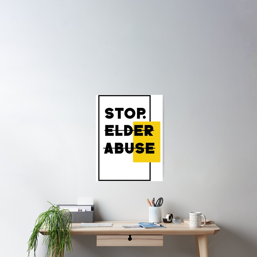 "stop elder abuse text art t-shirt | stop elder abuse many more ...