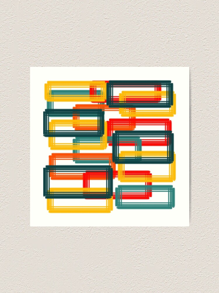 "Abstract mid-century colorful rectangle concept art" Art Print by ...