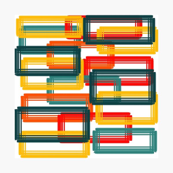 "Abstract mid-century colorful rectangle concept art" Photographic ...