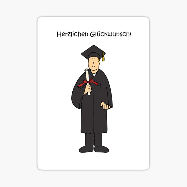 "German Graduation Congratulations for Him" Sticker for Sale by ...