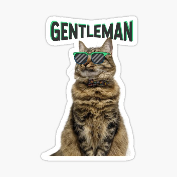 "Gentleman cat funny meme design" Sticker for Sale by AwsomeStore ...