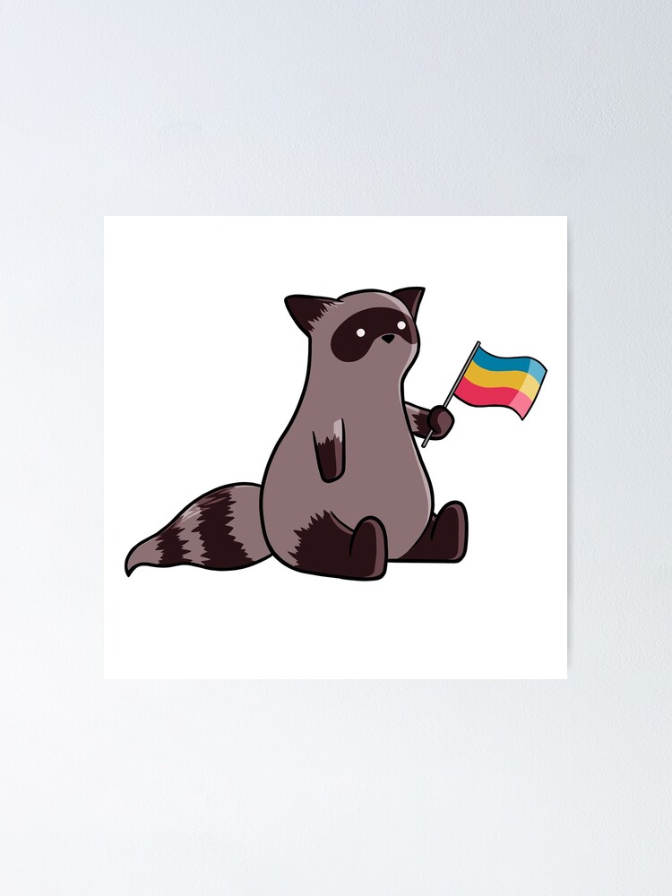 "Pan Pride Raccoon" Poster by imnotmadison | Redbubble