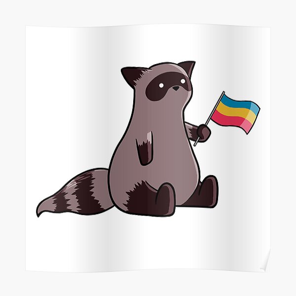 "Pan Pride Raccoon" Poster by imnotmadison | Redbubble