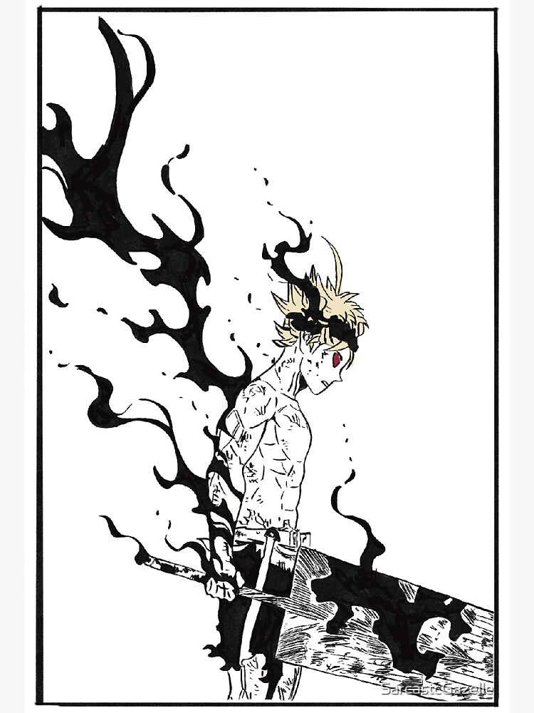 "Asta Half Demon Black Clover Manga" Sticker for Sale by ...