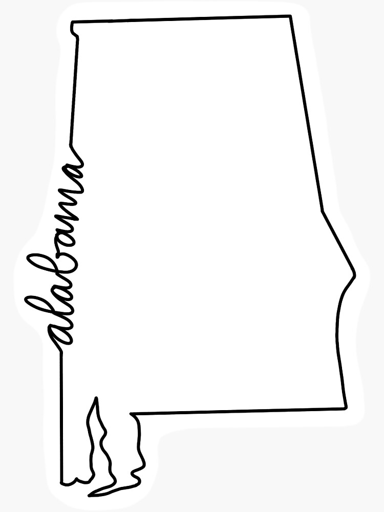"Minimalist Alabama Sticker" Sticker for Sale by ArbitrarilyDsgn ...