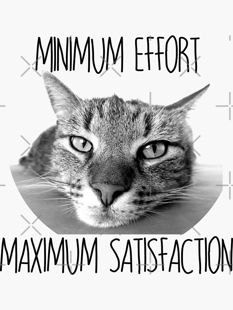 "Minimum effort Maximum satisfaction by Lazy cat" Sticker for Sale by ...
